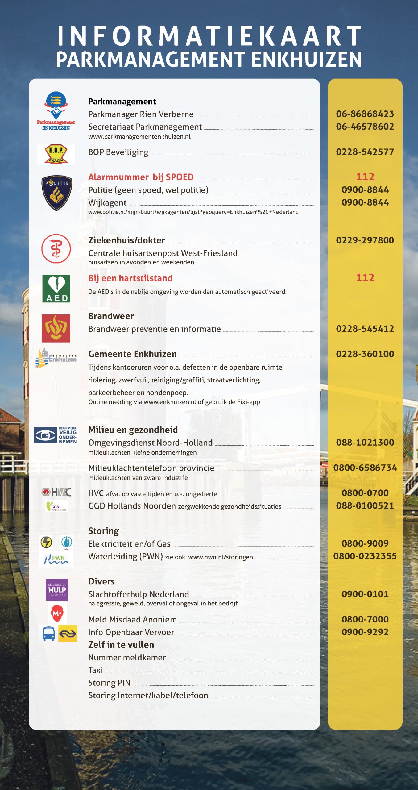 Meldkaart – Parkmanagement Enkhuizen